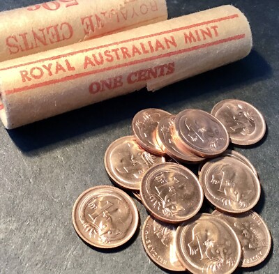 1966 1 Cent Australian Decimal Coin x1 Almost Uncirculated Grade aUnc ...