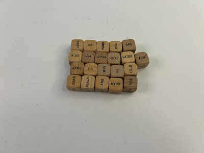 Scrabble Sentence Cube Game 1971 Wooden Word Cube Replacements | eBay