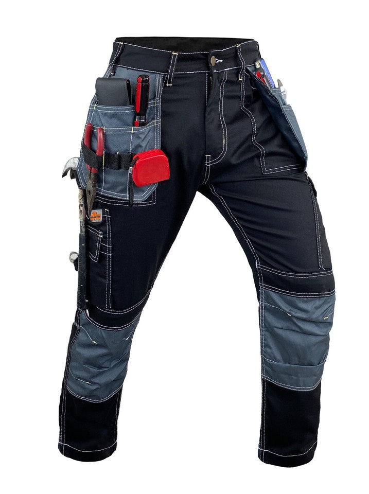 Men Heavy Duty Workwear Pants Utility Construction Work Safety Cordura ...