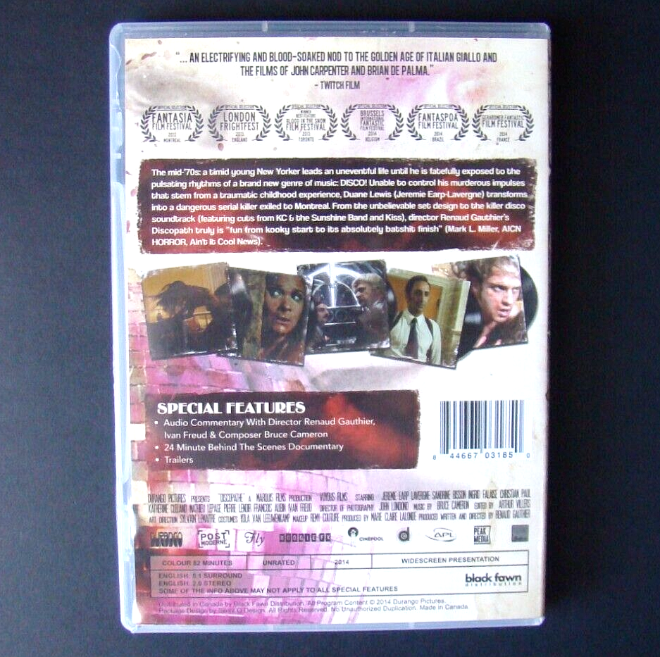 Discopath DVD 2014 Canadian Slasher Horror Film Very Rare HTF OOP 00s ...