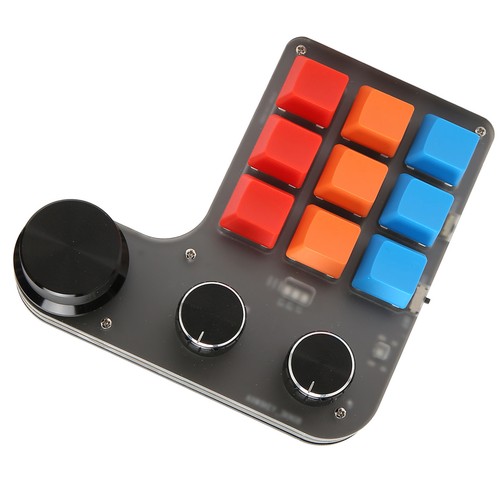 Mini Custom Keypad 9 Keys 3 Knobs Programmable RGB Backlit Programming ...