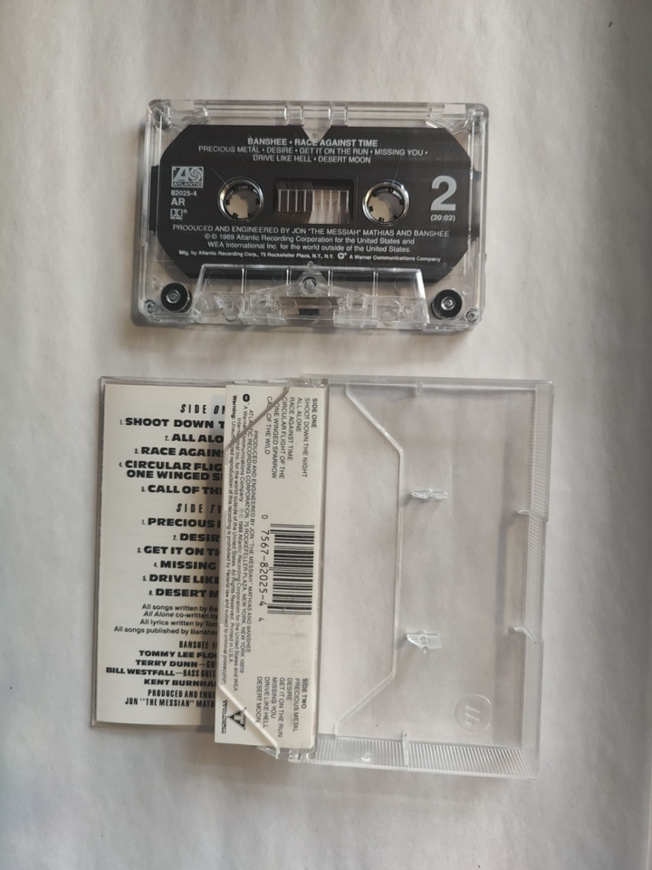 Banshee Race Against Time Cassette Tape 1989 Atlantic 75678202544| eBay