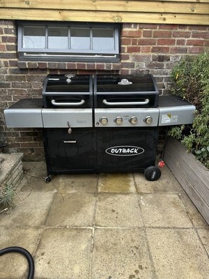 Outback Dual Burner Gas BBQ Cooker Stove Barbecue Outdoor Grill Garden ...