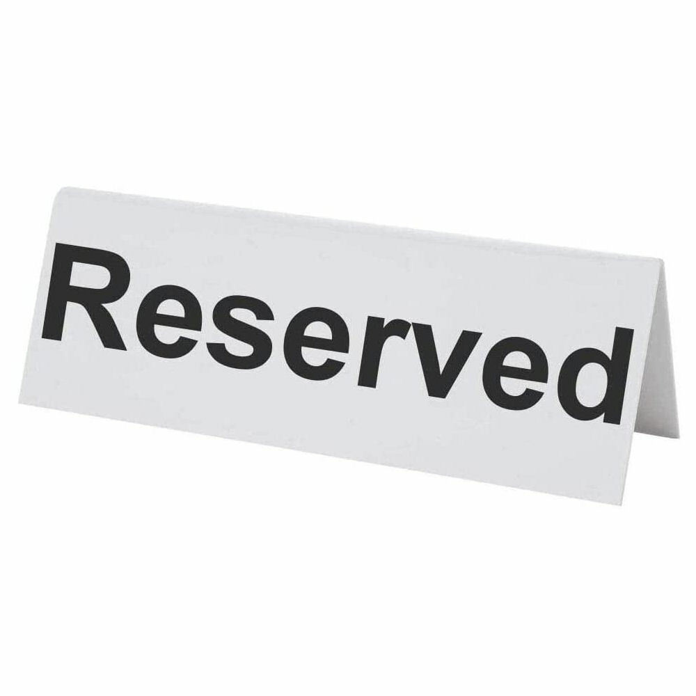 Table Number Reserved Sign With Template Black Reserved Sign | Set Of