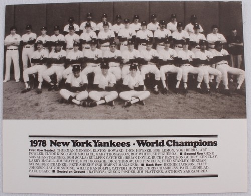 NY YANKEES 1978 WORLD SERIES CHAMPIONSHIP TEAM 11x14 MATTE FINISHED ...