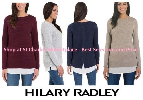 Hilary Radley Womens Long Sleeve 2-fer Two-Fer Sweater, Pick Color ...
