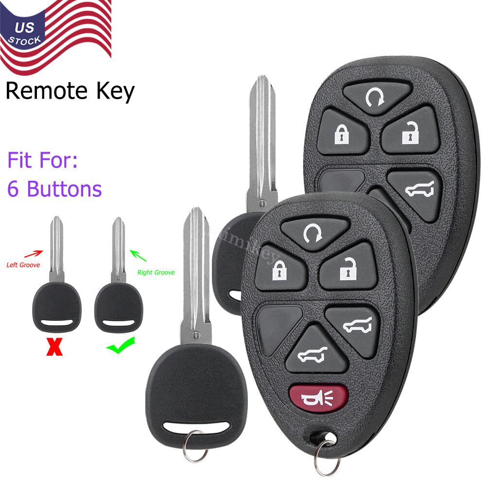 2 Replacement for 2007-2014 Chevy Tahoe Traverse GMC Yukon Remote Key ...
