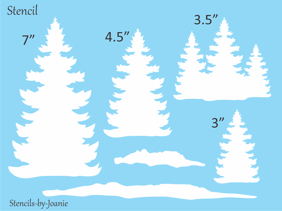 Joanie Stencil Pine Trees Template Reusable 7 mil Rustic Cabin Decor ...