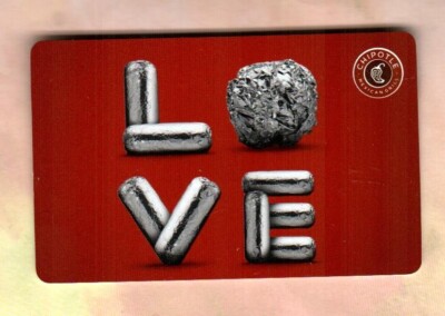 CHIPOTLE Burrito Love, Valentine's Day ( 2015 ) Gift Card ( $0 ) | eBay