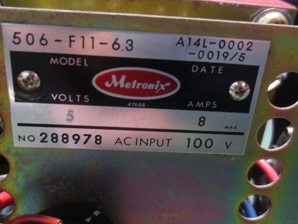 METRONIX AC INPUT UNIT 506-F11-6.3 A14L-0002-0019/5 AC INPUT 100V | eBay
