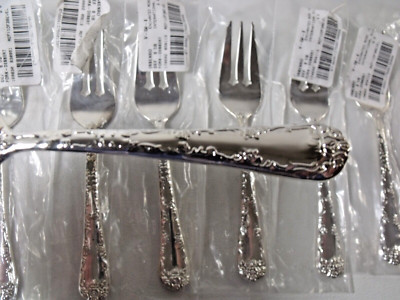 8 International Silverplate ENCHANTED ROSE Desert Forks | eBay