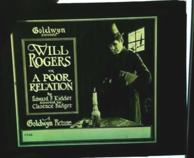 Will Rogers in a Poor Relation Old Glass Movie Cell A Goldwyn Picture RARE 1921 | eBay