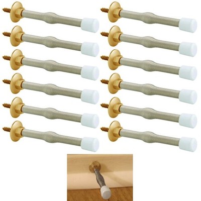 Pack of 12 Heavy Duty Spring Door Stoppers with Rubber Bumper for Wall ...