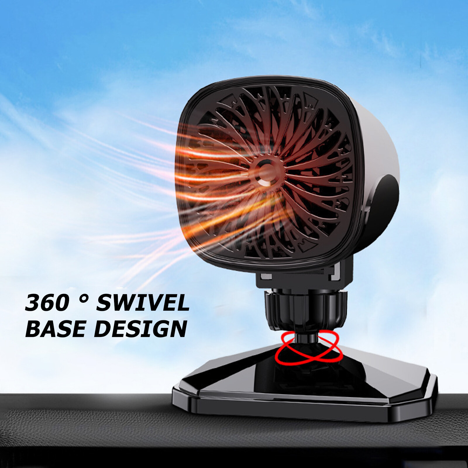 12V/24V 2-in-1 Car Fan Heater Cooler 120W Auto Windshield Demister ...