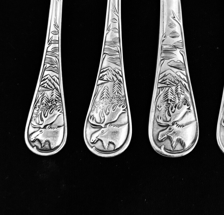 CAMBRIDGE Stainless MOOSE Flatware CHOICE Satin Mountains Trees YOU ...