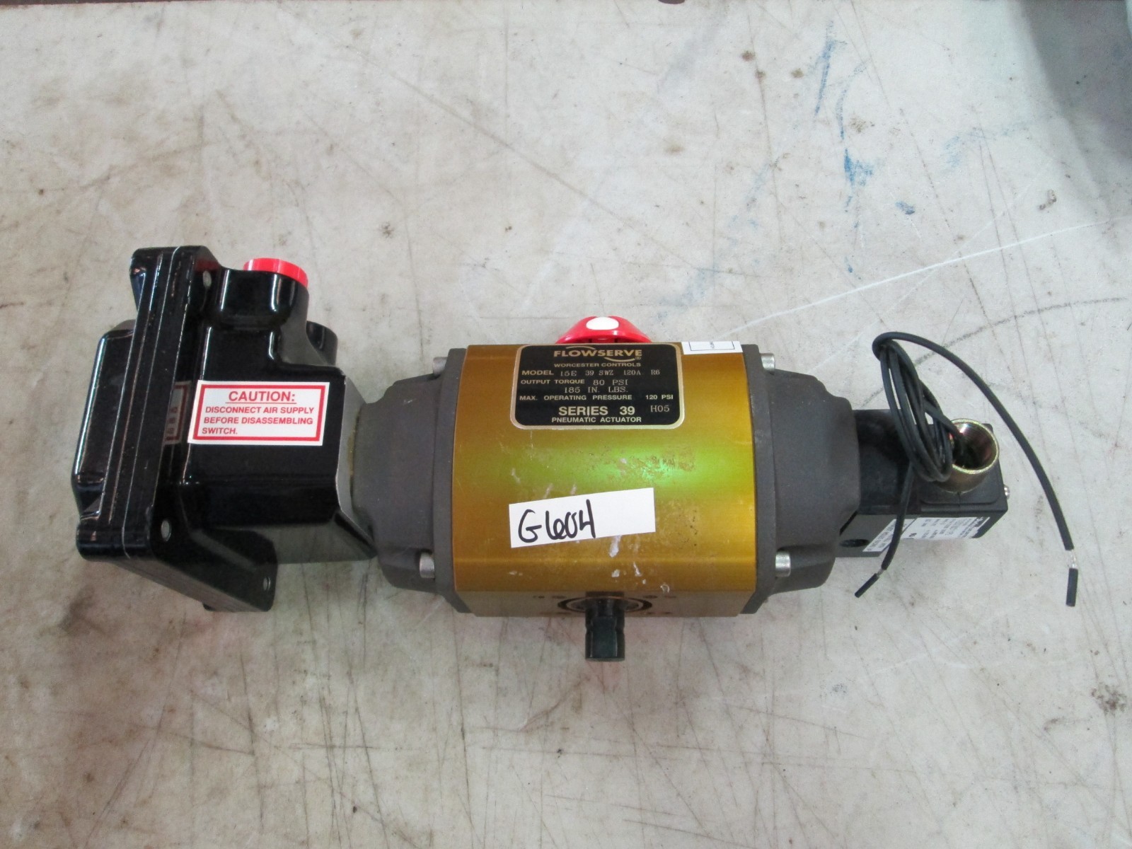 Flowserve Worcester Controls Actuator W/ Limit Switch Mod: 15E 39 SWZ ...