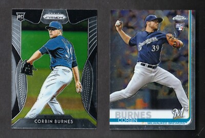 2019 Topps Chrome Panini Prizm Corbin Burnes Rookies RC Milwaukee ...