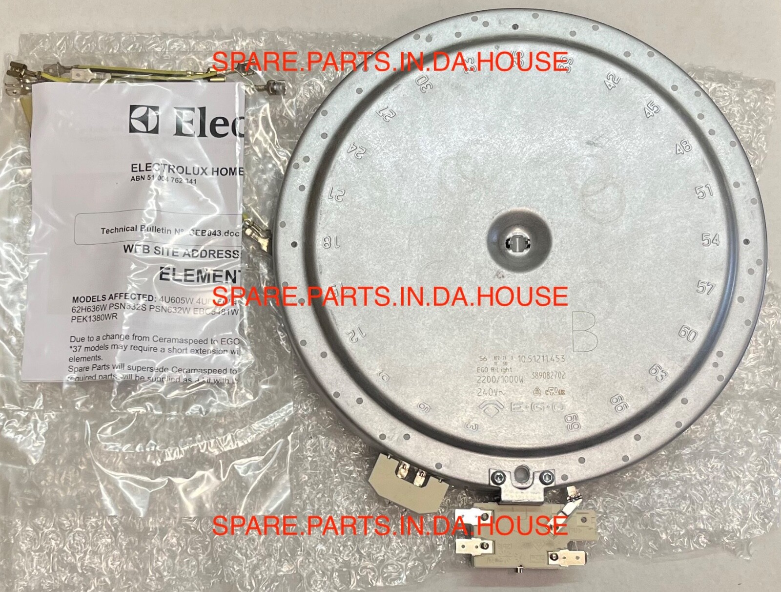 Chef Finesse Ceramic Glass Cooktop LARGE Hotplate Element FE01CBL ...