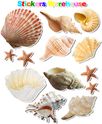 Seashell Sea Shells theme Vinyl Stickers set for bathroom kids room ...