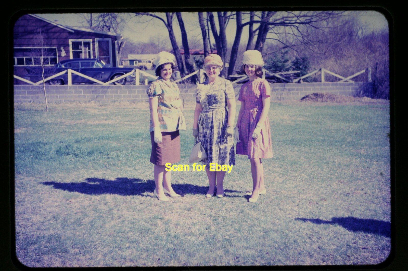 Pretty Young Woman wearing Hat at Easter Time in 1963, Kodachrome Slide ...