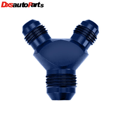 EMUSA Aluminum Blue Oil Fuel Fluid Y Block Flare Fitting 8AN x 6AN x ...