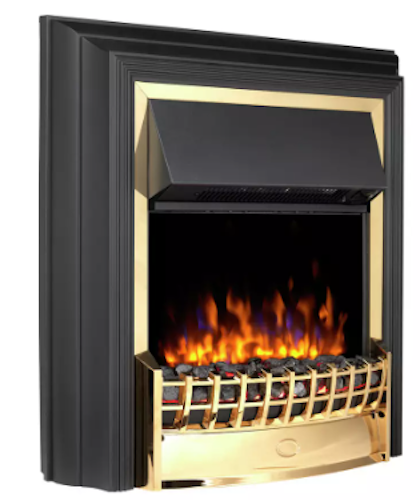Dimplex CHT20X-BR Cheriton Deluxe Brass 2kW Freestanding Optiflame ...