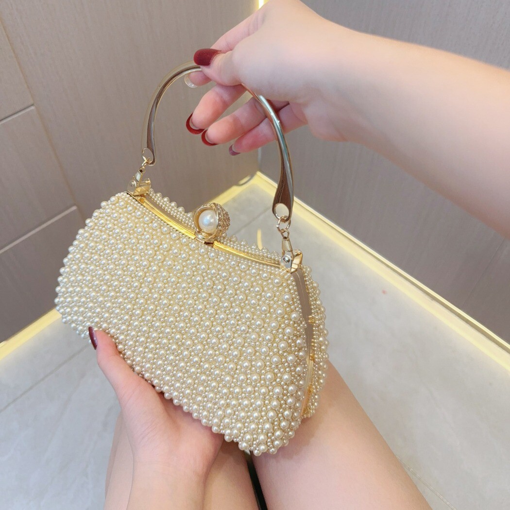 New Cross-border Pearl Handbag Evening Dress Party Bag Box Bag For ...