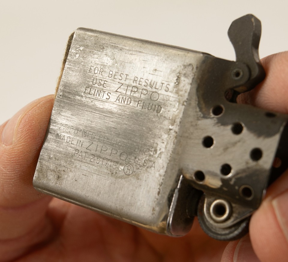 Vintage Zippo Lighter (R3C/JSF6) 1950-1957 Wheel Stuck Patent 2517191 ...