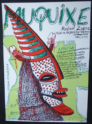 CUBAN Angola Congo Africa MASK Serigraph #1 / Signed by CUBA Art Master ...