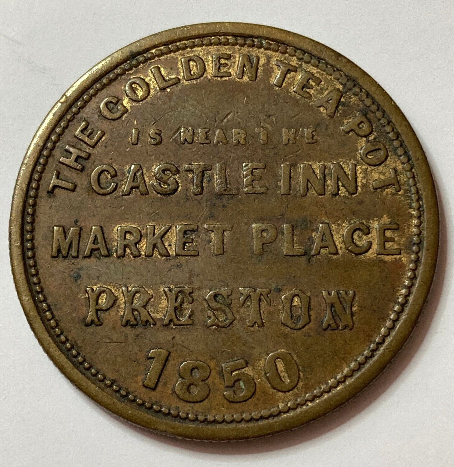 1850 Preston JOHN THORNLEY TEA MERCHANT copper penny token – Batty 728 ...