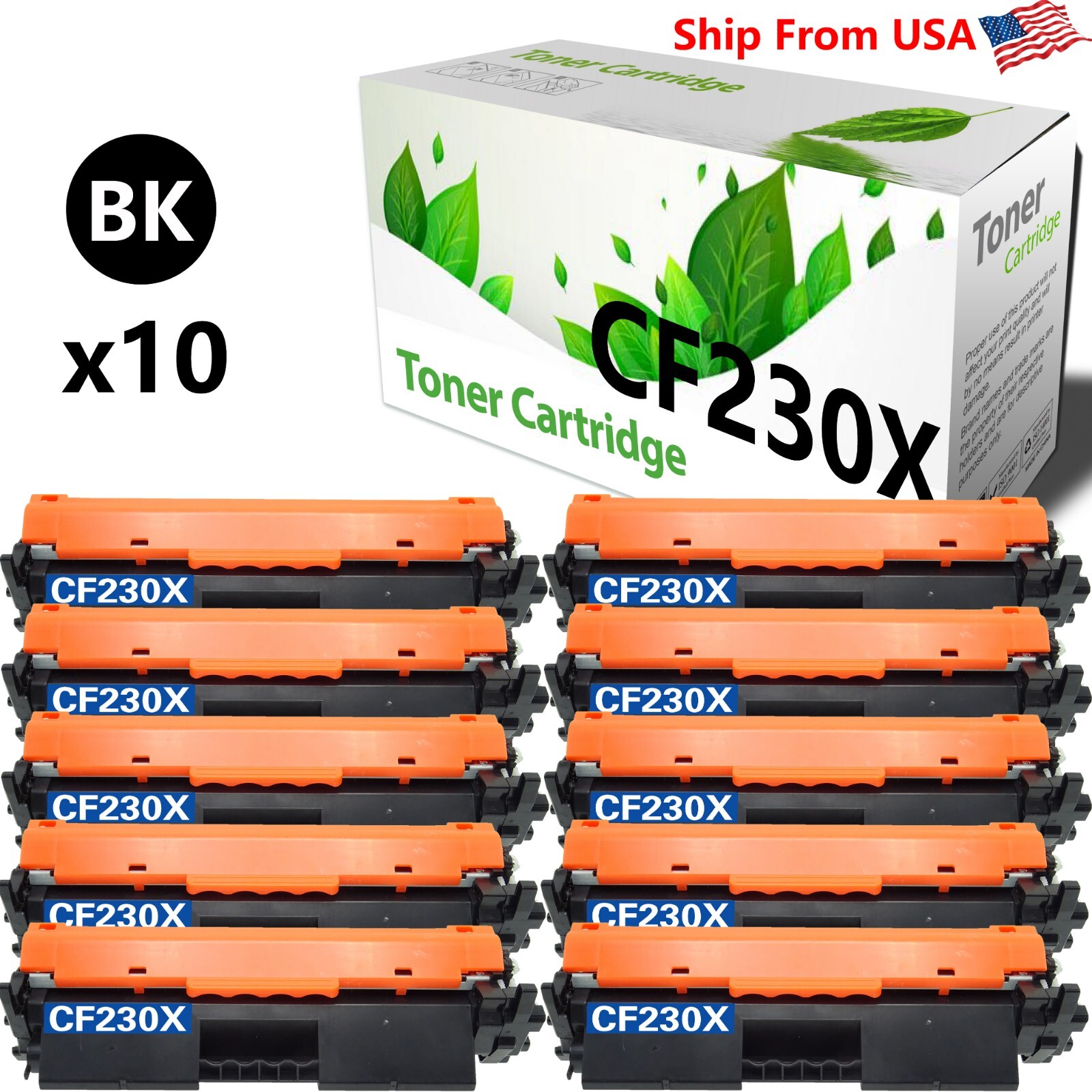 10 Pack 230X Toner Cartridge 30X CF230X work for 227sdn Laser Printer ...