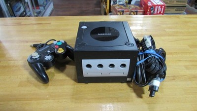 Nintendo GameCube black Console System DOL-001 w/ Controller / Cables ...