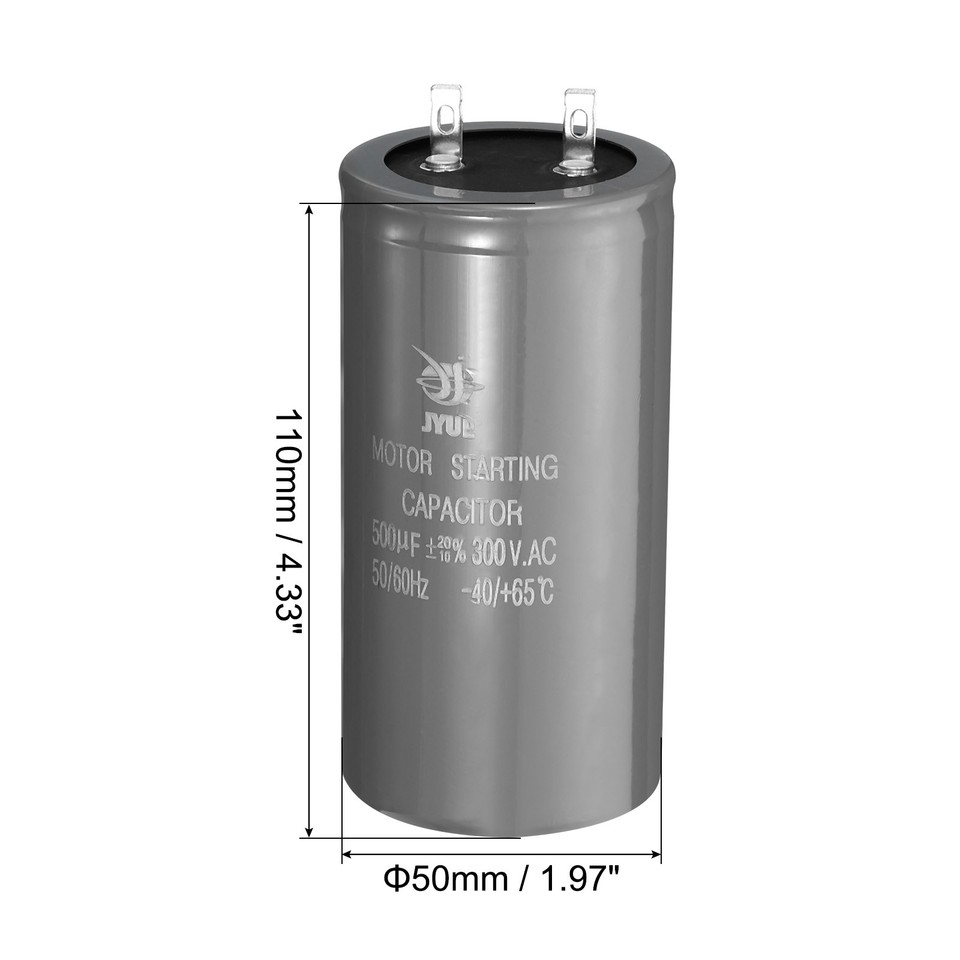 2Pcs Motor Start Capacitor, 500uf 300V 50/60Hz CD60 Running Capacitor ...
