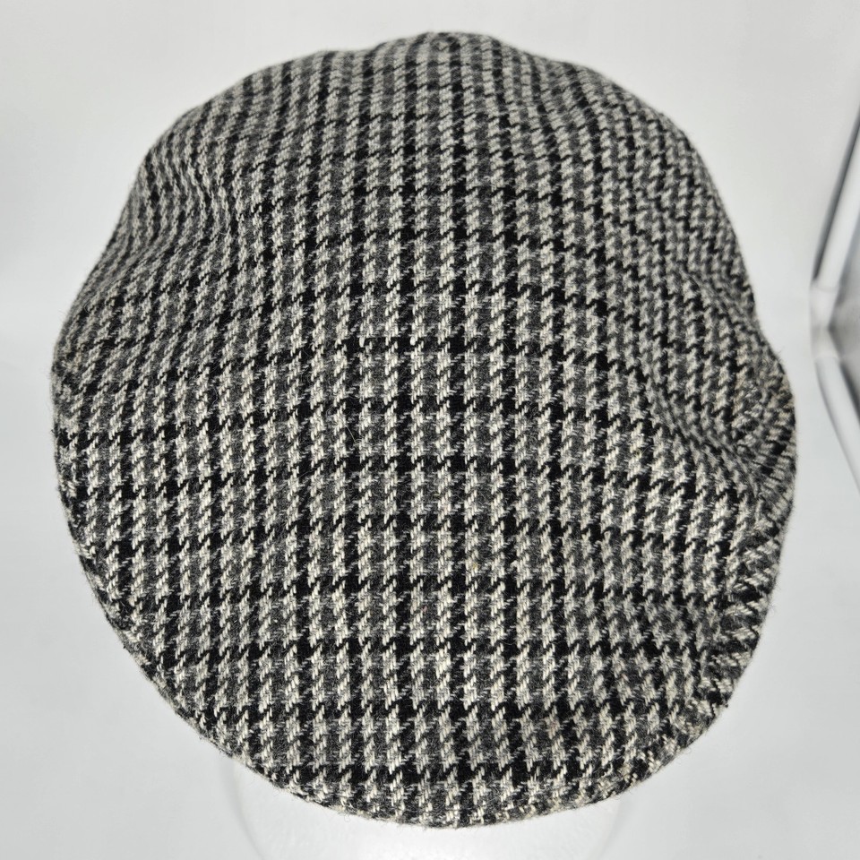 Kangol Pebbles Tweed Flat Pageboy Cap Hat Hunter Large Houndstooth ...