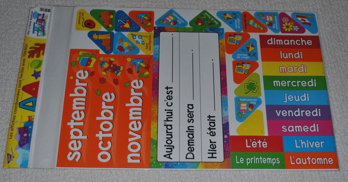 TREND French Language Calendar Set Classroom Decor TREND Enterprises ...