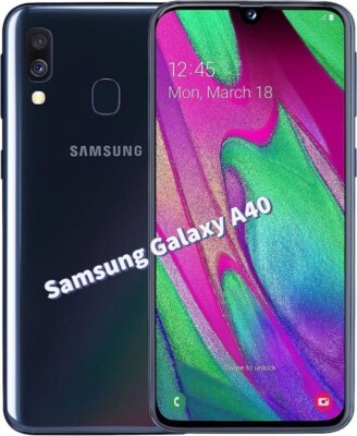 Samsung Galaxy A40, 64GB,BLACK, Unlocked android phone, pristine ...