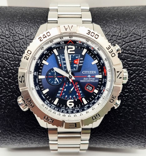 Citizen AT8220-55L Promaster Navihawk Sapphire Blue Dial Eco-Drive Men ...