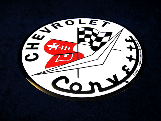 Chevrolet Corvette Racing Flags Round Metal Tin Sign Garage Barn Indoor ...