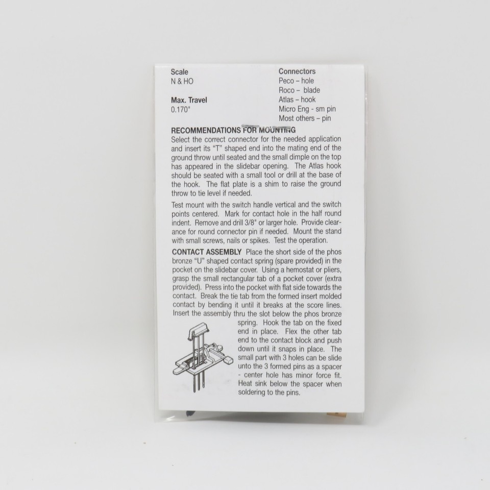 Caboose 220S Ground Throw Sprung 0.170" Travel SPDT N HO Scale Model ...