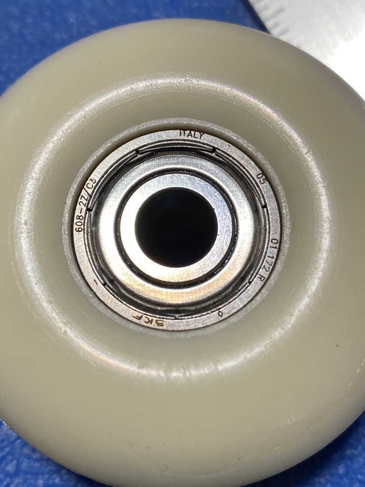 4 White New Narrow 53MM Skateboard Wheels With SKF Italian ABEC 7 ...
