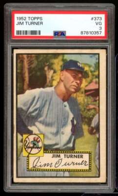 Jim Turner Rookie Card 1952 Topps #373 PSA 3 | eBay