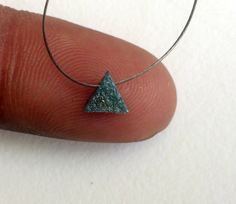 1 Pc Blue Rough Diamond Triangle Drilled, Laser Cut Triangle Raw ...