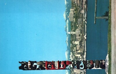 Seattle Washington Sky Line Indian Totem Pole Puget Sound Postcard | eBay