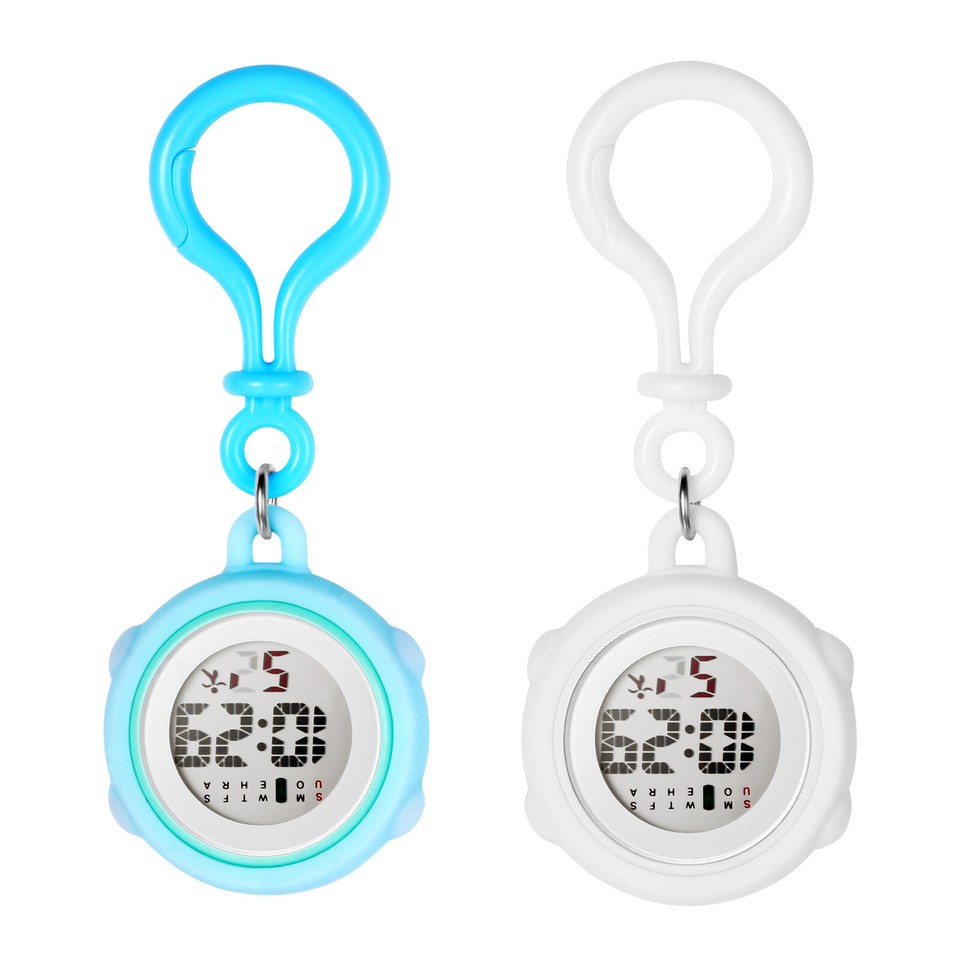 Clip on Silicone Digital Carabiner Watch Fob Keychain Quartz Nurse ...