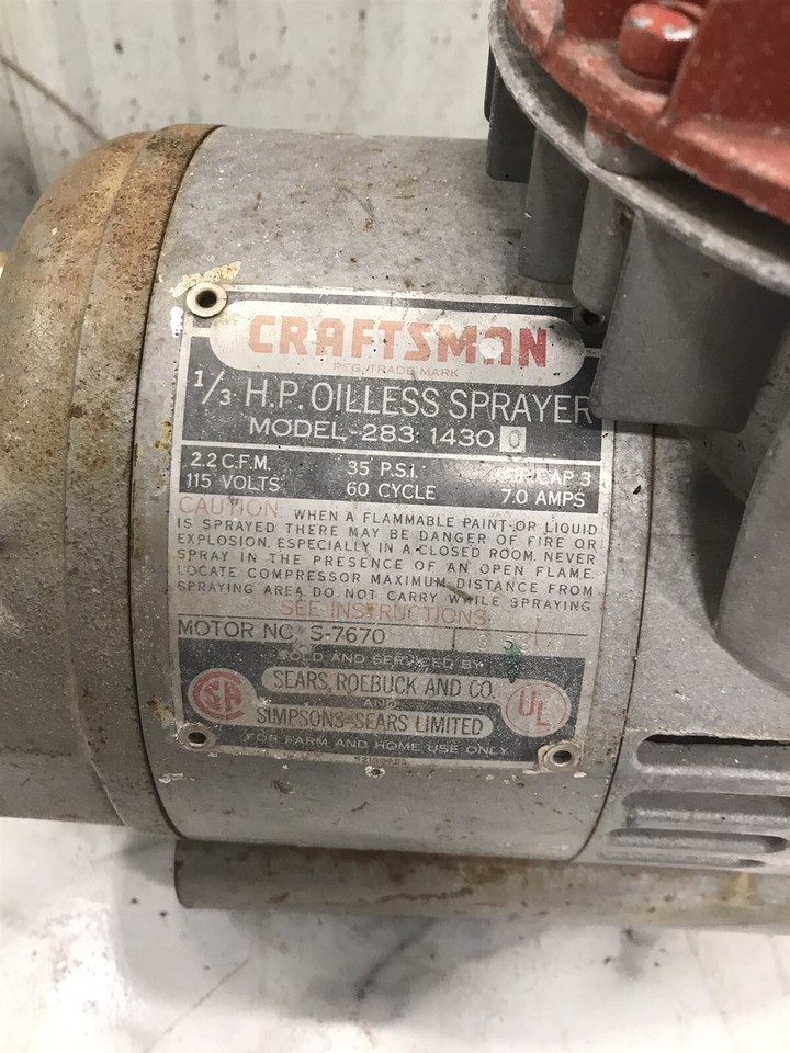 Sears Craftsman 1/3 HP Oilless paint sprayer air compressor | eBay