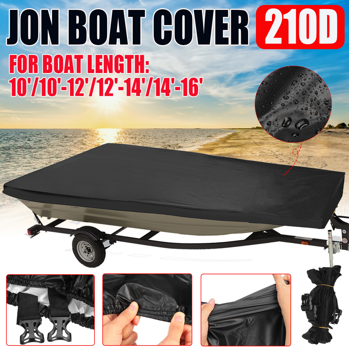 Catamaran Cover Storage Waterproof Heavy Duty Jon Boat Storage Cover