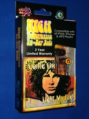 New! Jim Morrison Doors Light My Fire High Performance In-Ear Earbuds ...
