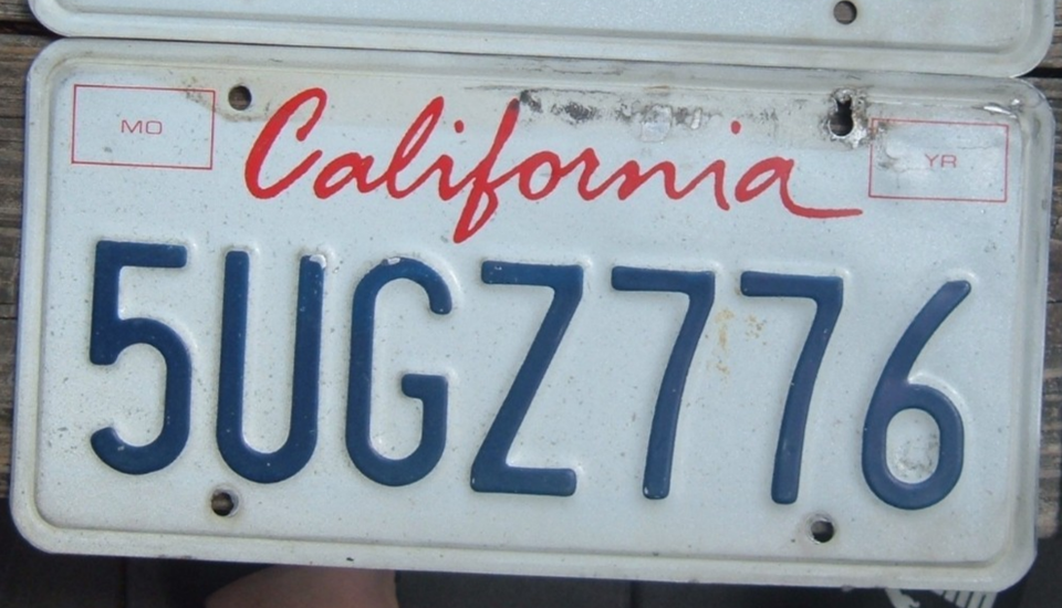 CALIFORNIA Vintage License Plate - Nice condition - Your choice FREE US ...
