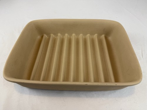 Pampered Chef Stoneware Ridged Baker Bacon Pan 9" x 6.75" x 1.75" USA ...