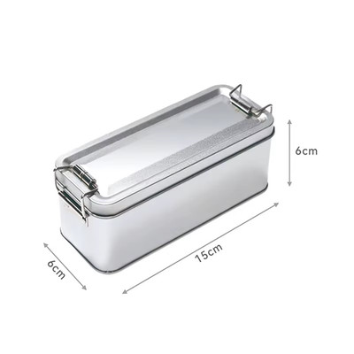 Rectangular Tinplate Cookie Tins Box with Lid Dustproof Home Kitchen ...